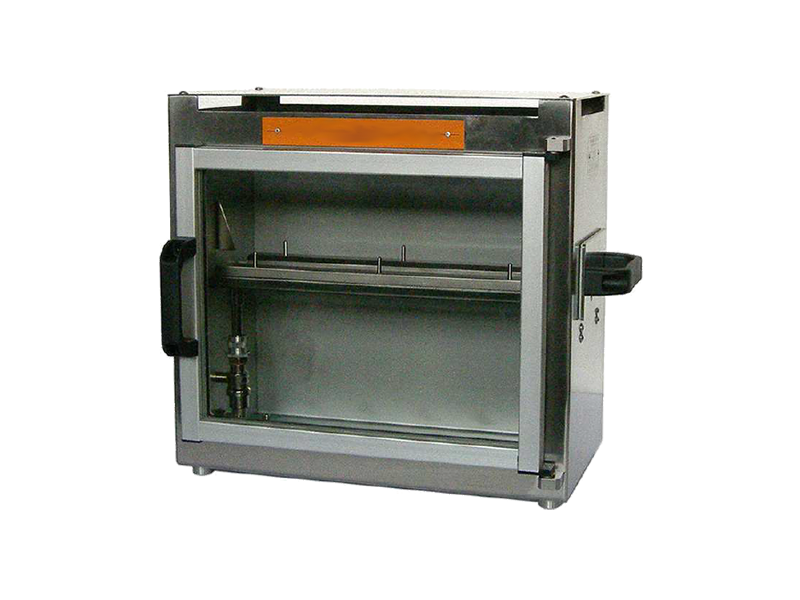 Horizontal flammability chamber
