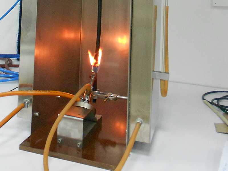 Vertical spread of the flame